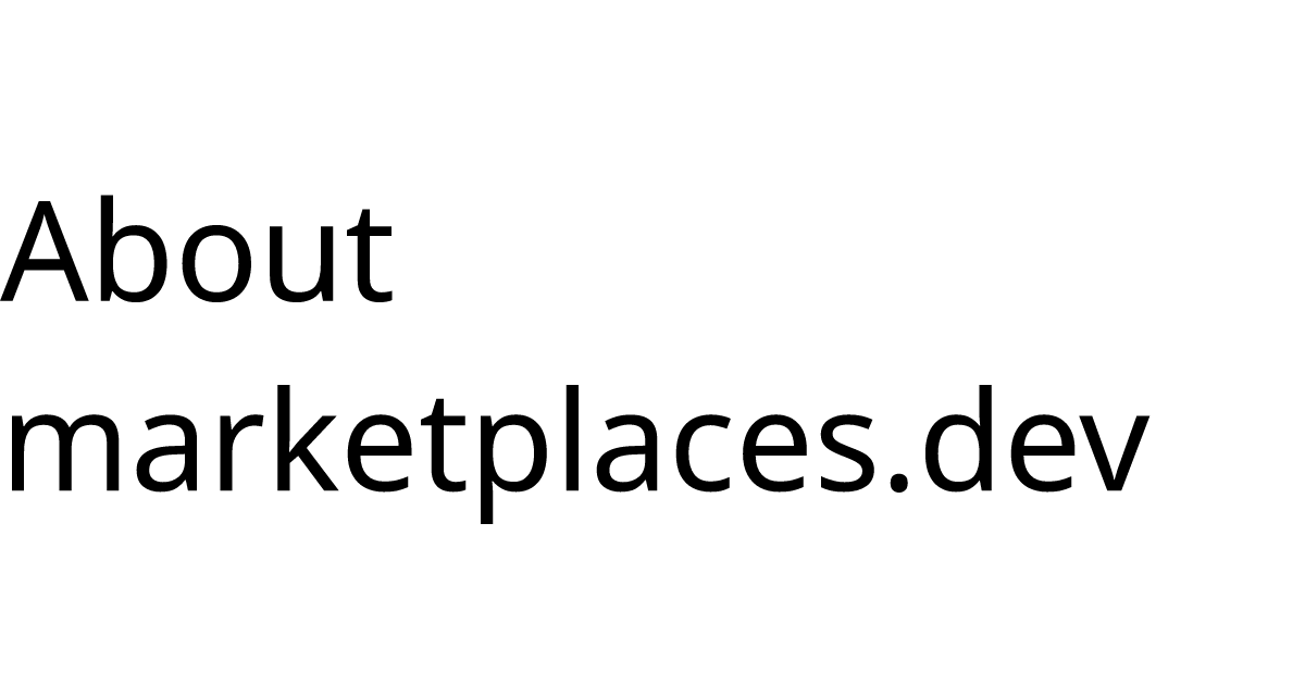 Marketplace Builder API Platform - marketplaces.dev